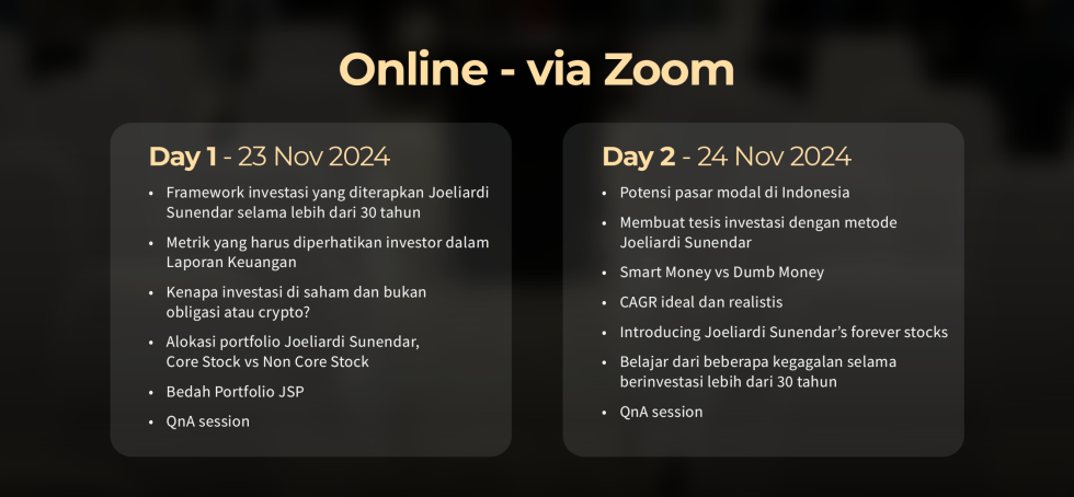 Joeliardi Way’s Intensive Class 2024 | Joeliardi Sunendar